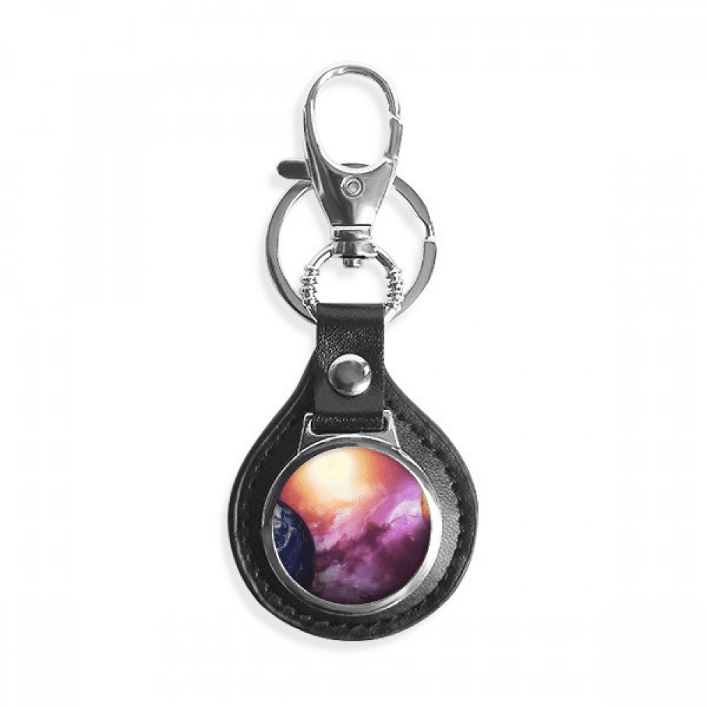 planet earth red blue colorful key link chain keyholder finder hook ...