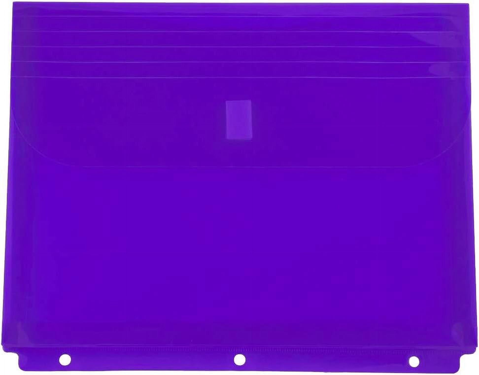 plastic 3 hole punch binder envelopes with hook & loop closure - letter ...