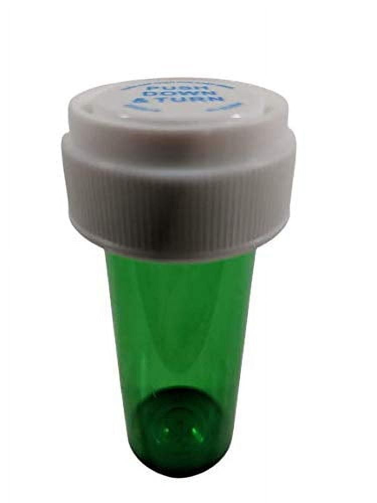 plastic empty prescription vials push down and turn amber prescription ...