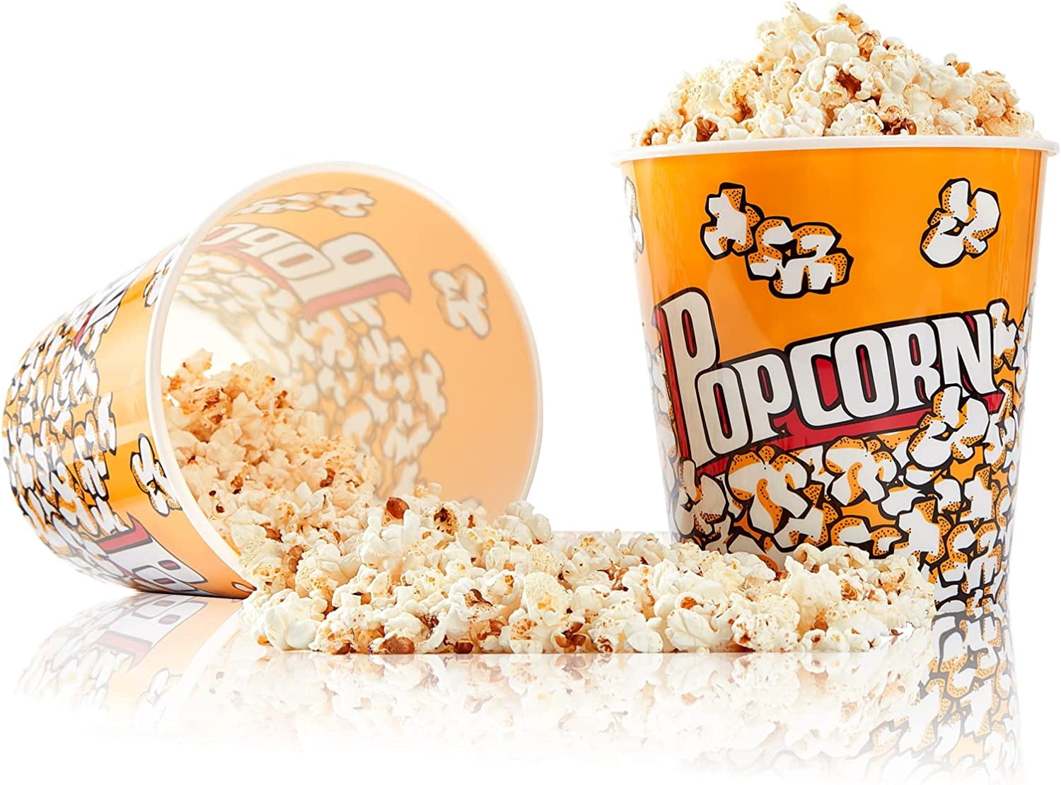 Plastic Popcorn Containers Retro Style Reusable Popcorn Buckets for ...
