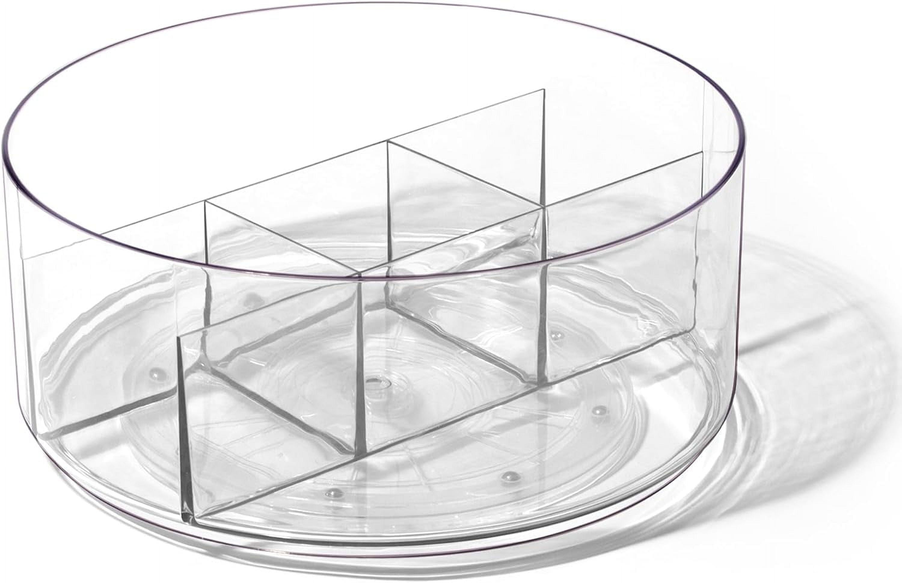 **plastic round turntable organizer with 5 compartments - clear ...