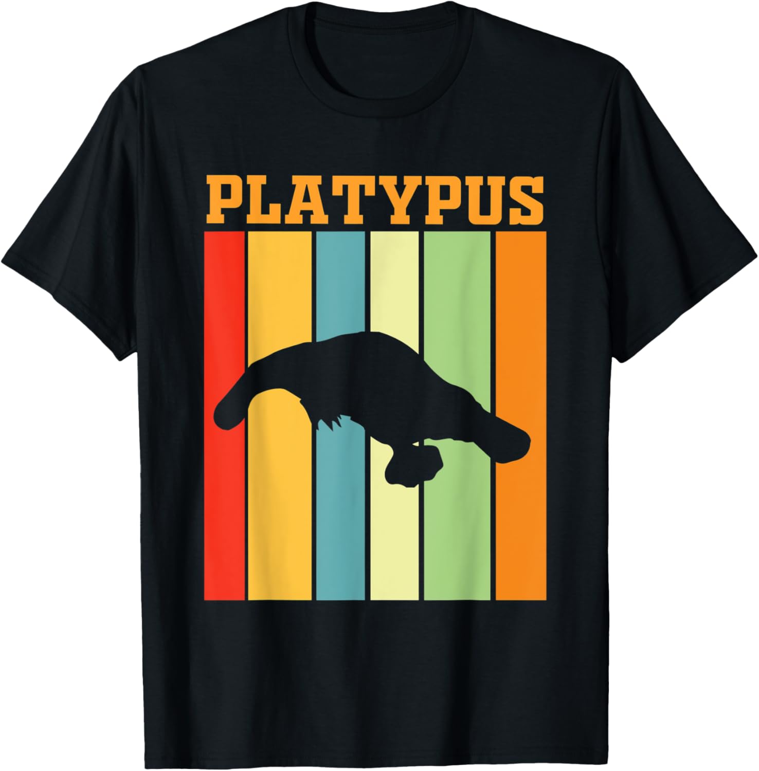 platypus Shadow silhouette in Retro Colors T-Shirt men and women can ...