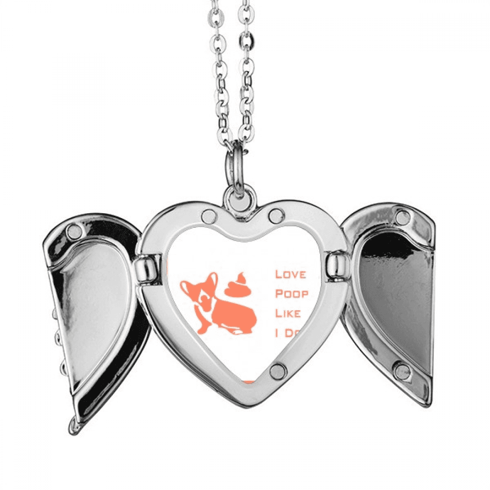 playful corgi dog likes poop angel wings necklpendant fashion - Walmart.com