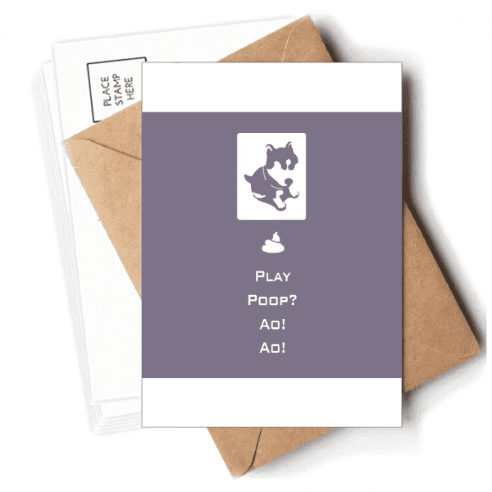 playful hupuppy plays poop Postcards Envelopes Blank Note Cards Mailing ...