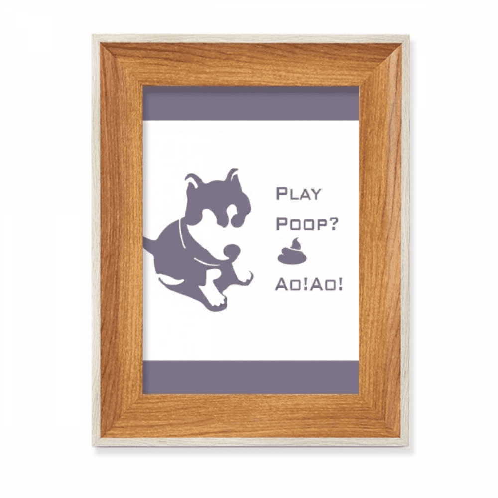 playful hupuppy plays poop desktop wooden photo frame display picture ...