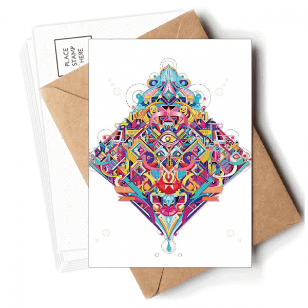 playing cards geometric pattern Postcards Envelopes Blank Note Cards ...