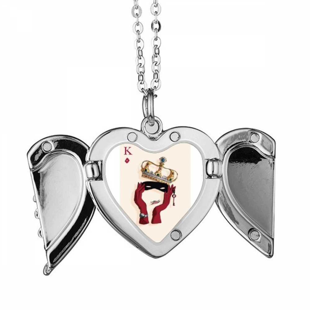 playing cards k pattern angel wings necklpendant fashion - Walmart.com
