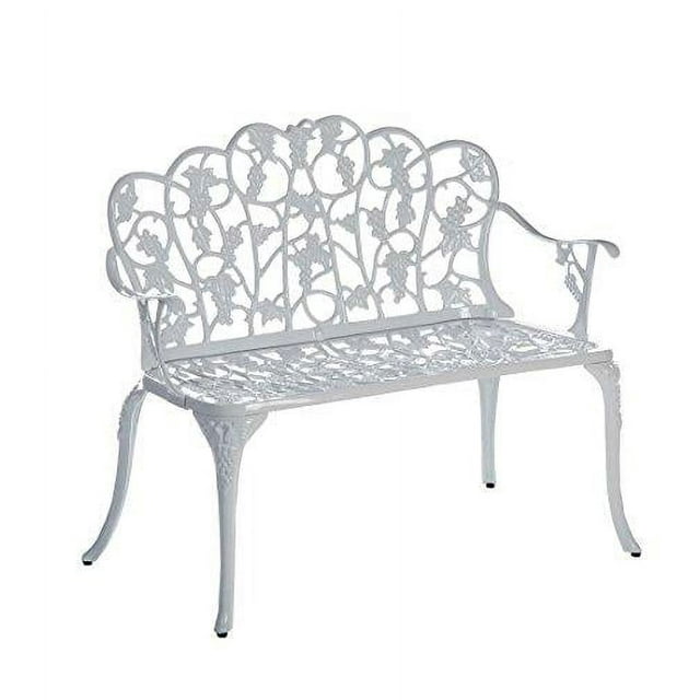 Plow & Hearth Grapevine Garden Bench in Powder-Coated Aluminum - White ...