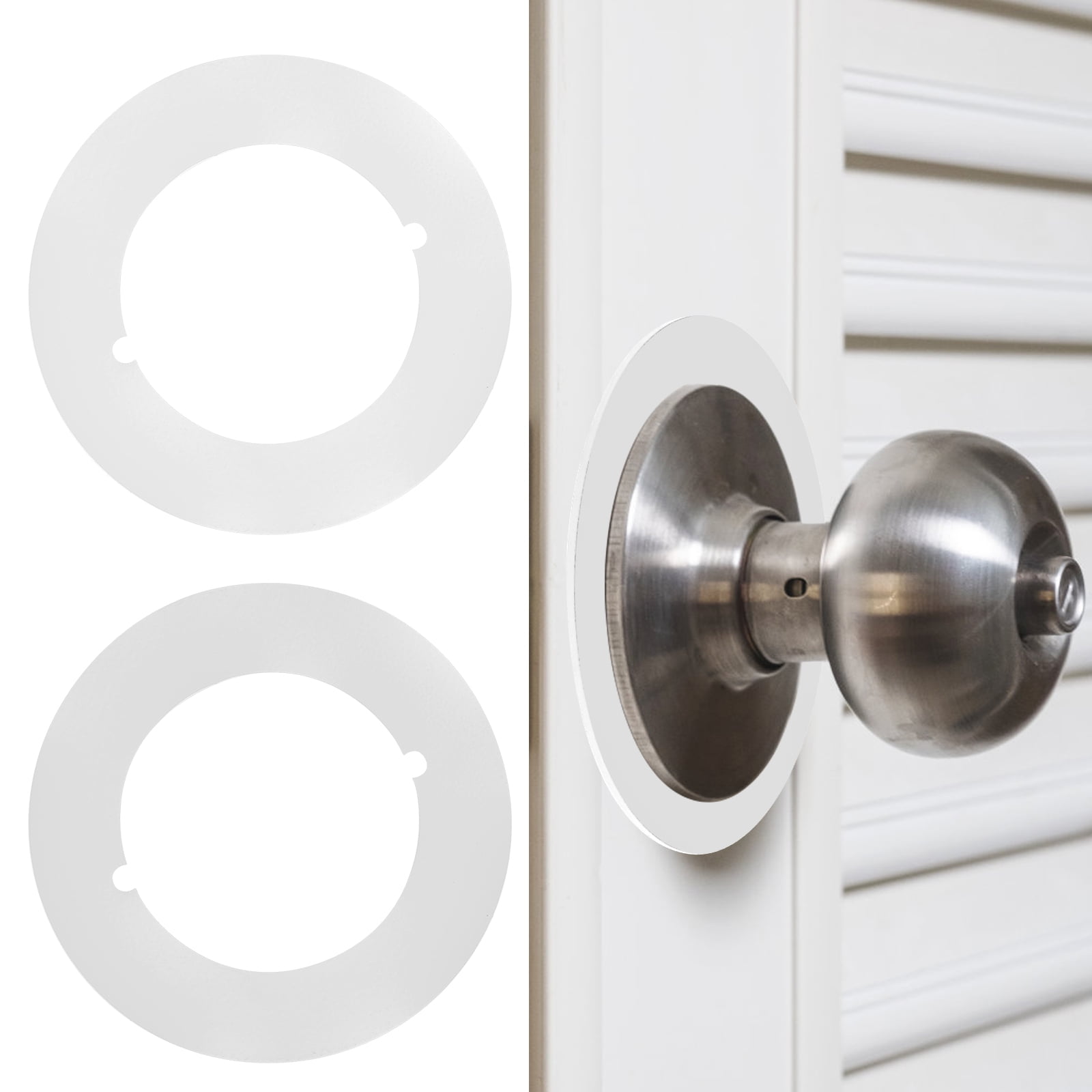 pluokvzr 2pcs Door Knob Plates Round Version Stainless Steel Door ...