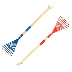 Emsco Group Little Diggers Kids' Plastic Garden Leaf Rake with Wood ...