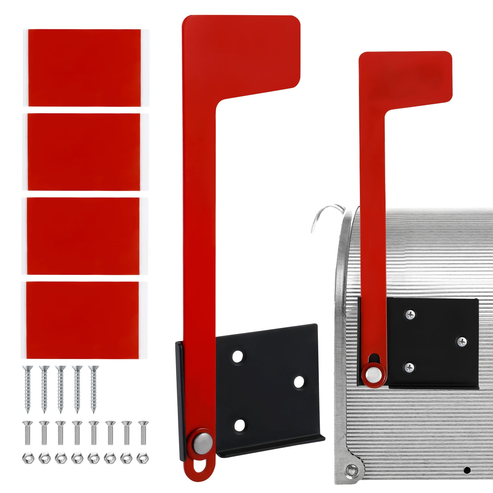 pluokvzr 2pcs Mailbox Flag Replacement Kit Red Metal Outgoing Mailbox ...