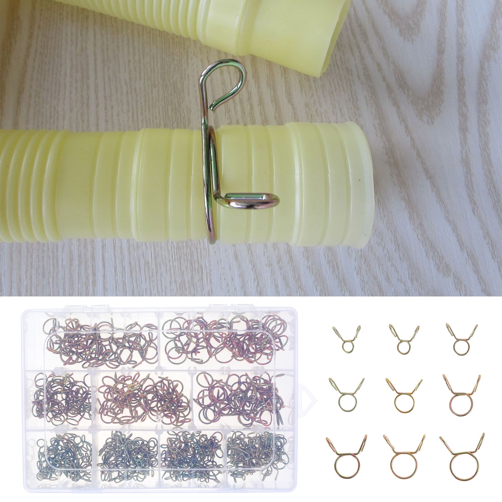 pluokvzr 330pcs Spring Hose Clamp Set Stainless Steel Fuel Line Hose ...