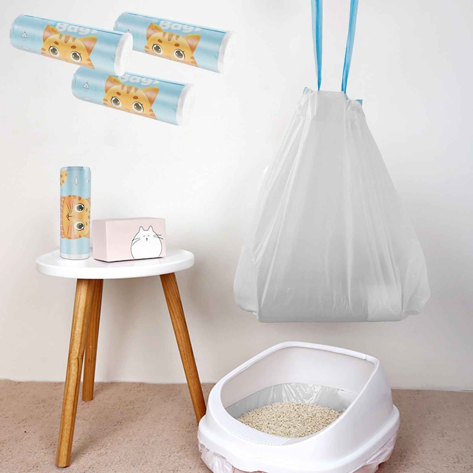 pluokvzr 60 Count Cat Litter Box Liners 3.15Mil Extra Thick Cat Litter ...