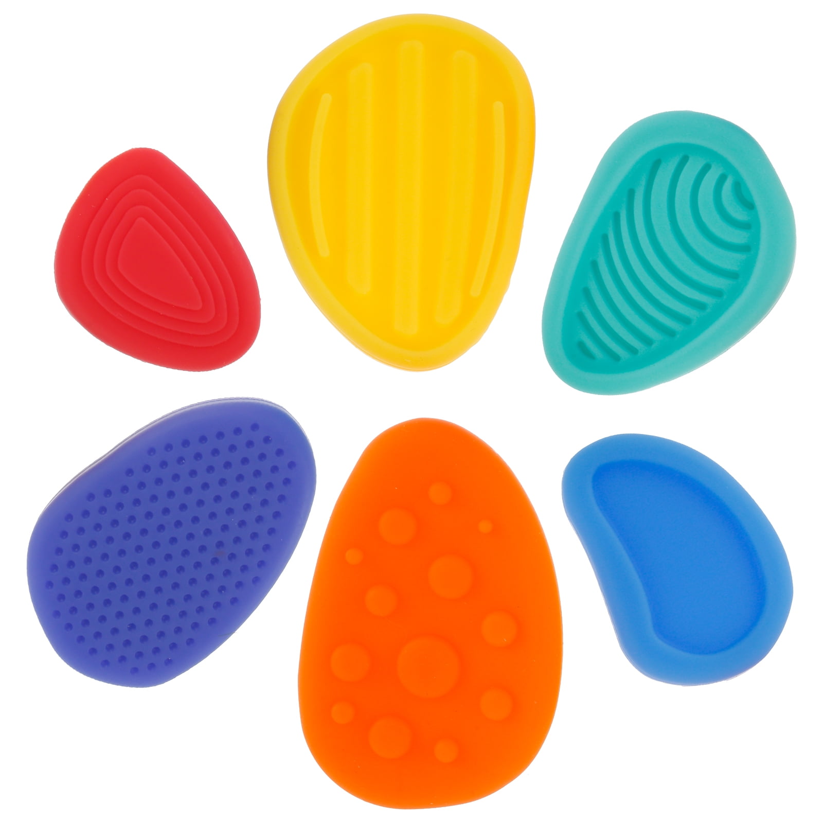 pluokvzr 6pcs Silicone Sensory Stones Toy for Kids Children Easy to ...