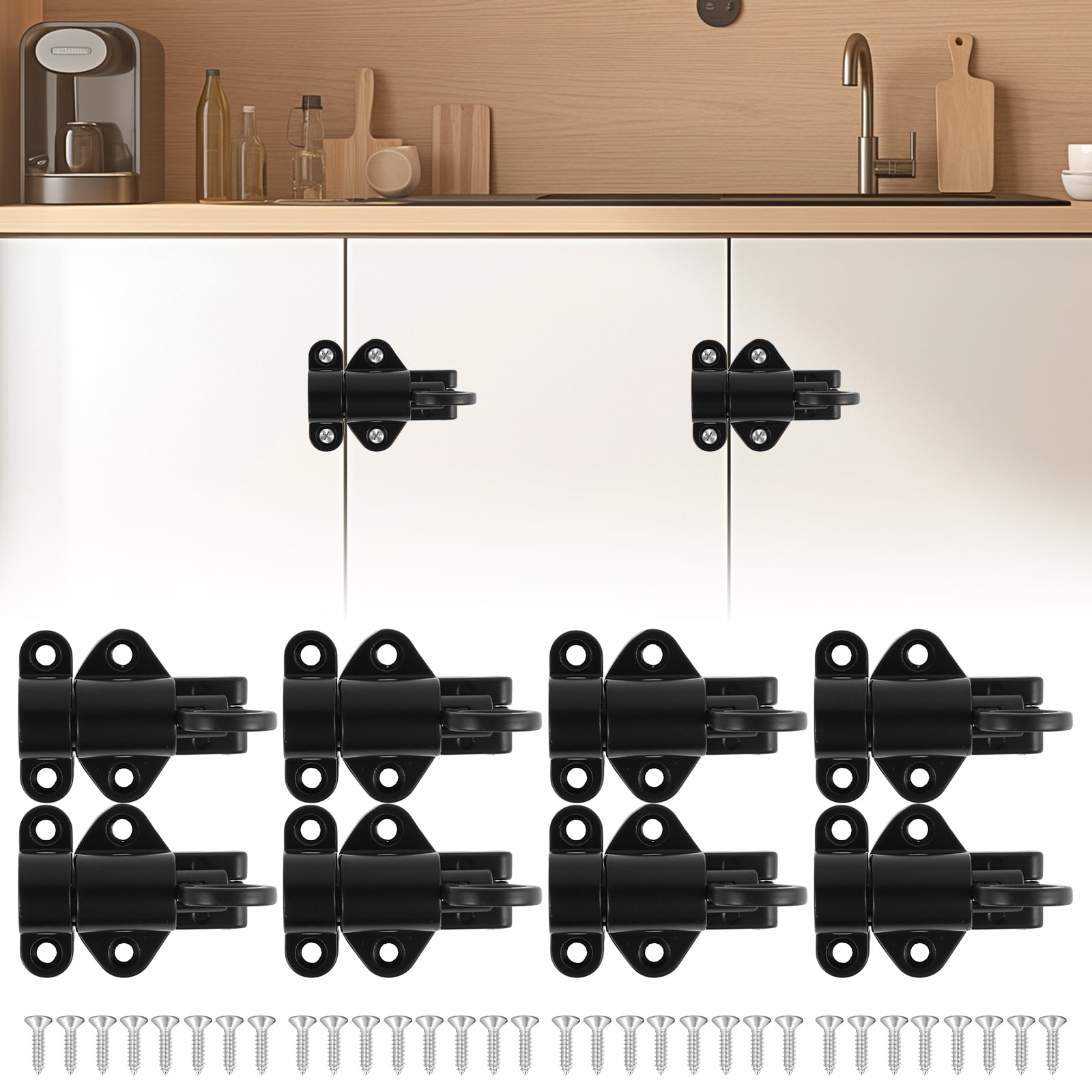pluokvzr 8pcs Self-Closing Latches Spring Door Lock Latch Aluminum ...