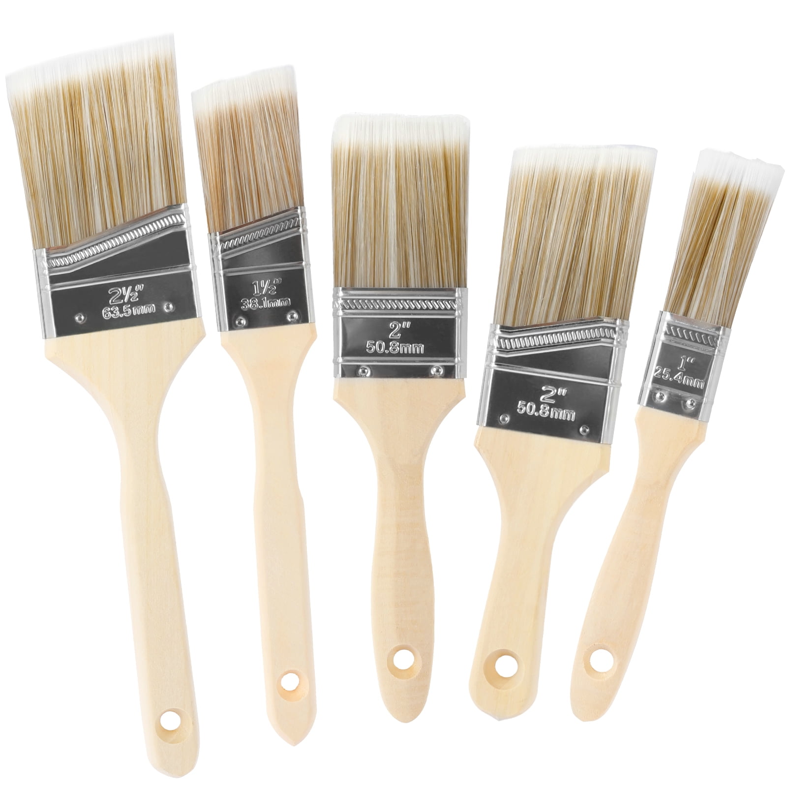 pluokvzr Angle Sash Paint Brush Set Premium Wall Trim Stain Brush Kit 5 ...