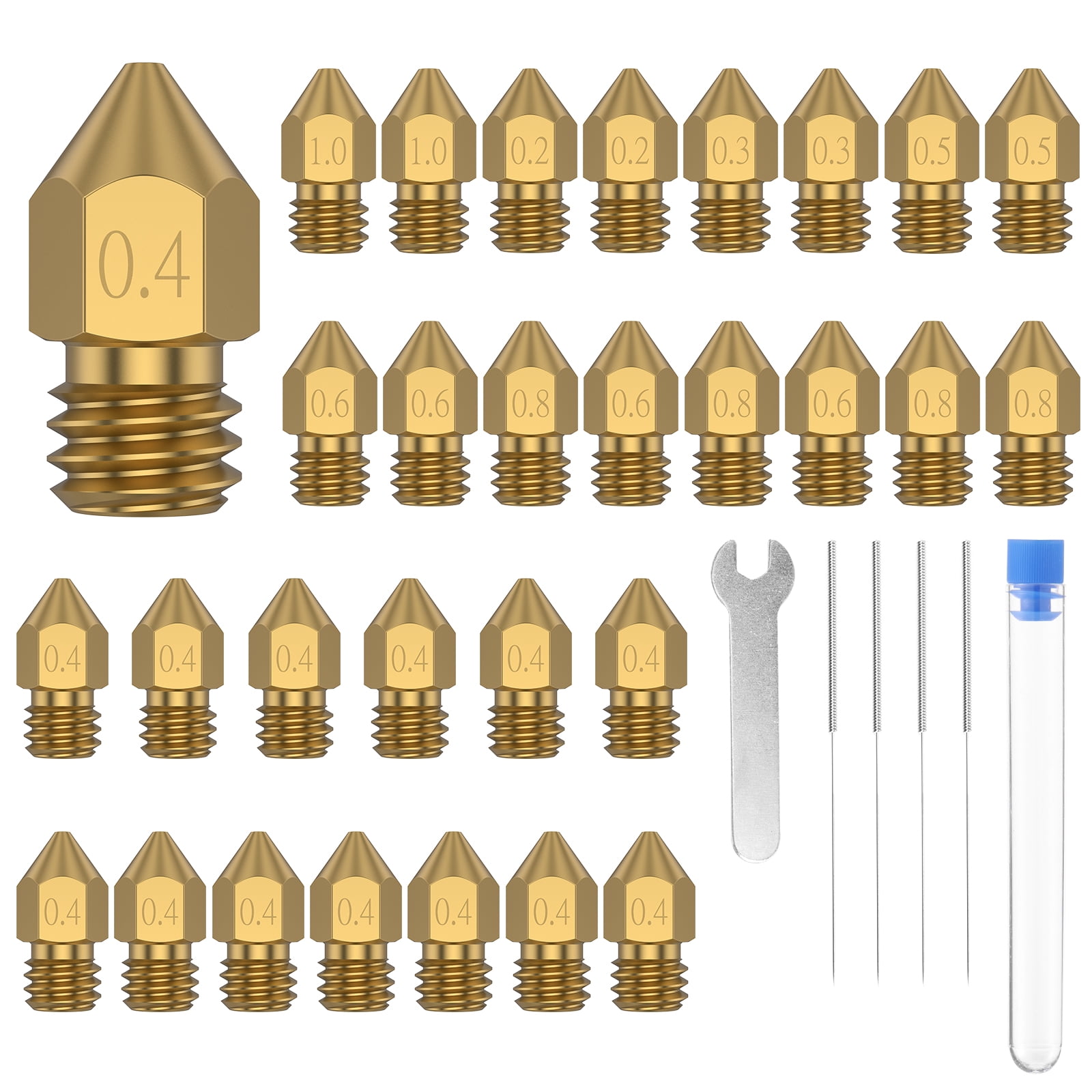 pluokvzr Brass 3D Printer Nozzles Kit Efficient Smooth 3D Printing ...