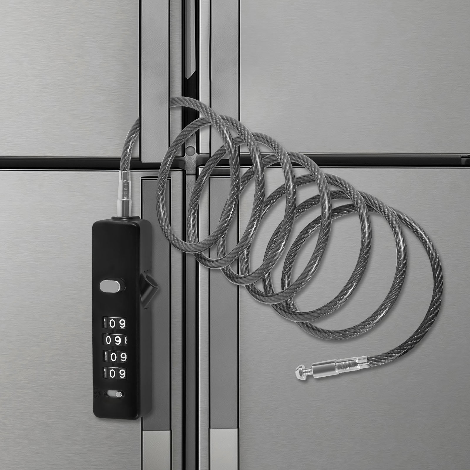 Wekvgz Cable Combination Lock Zinc Alloy 4-Digit Cable Rope Password ...