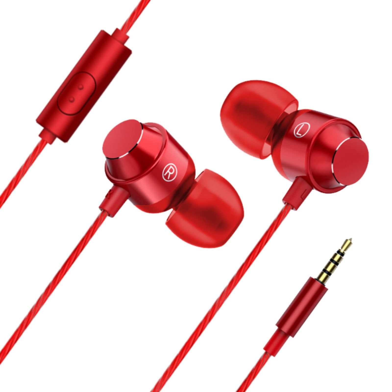 plus Earbuds In Ear Headphones With Microphone Subwoofer 3.5mm Metal ...