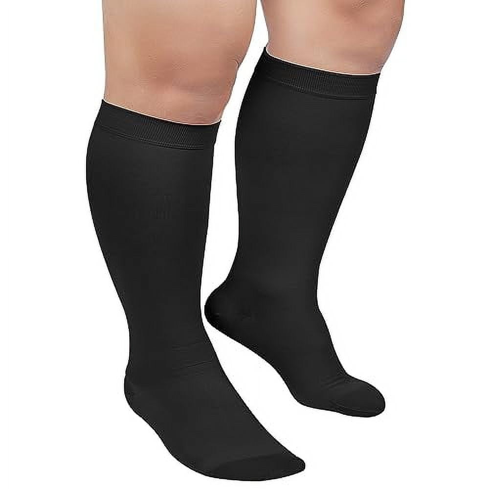 plus size compression socks for men & women, 20-30 mmhg extra wide calf ...