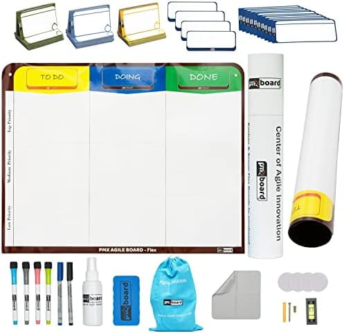 pmxboard 3 Column Magnetic Kanban Board, Scrum Board Flex Whiteboard ...