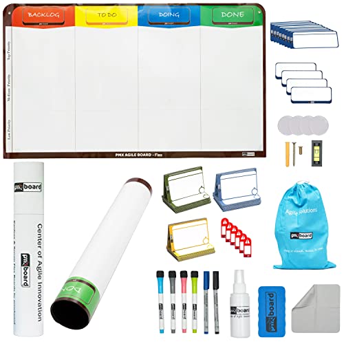 pmxboard 4 Column Magnetic Kanban Board, Scrum Board Flex Whiteboard ...