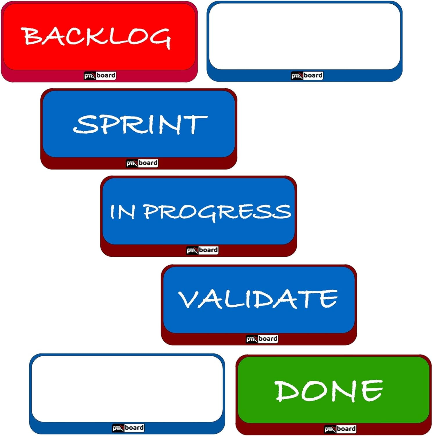 pmxboard Magnetic Kanban Cards. Color-Coded, Stackable, Reusable ...