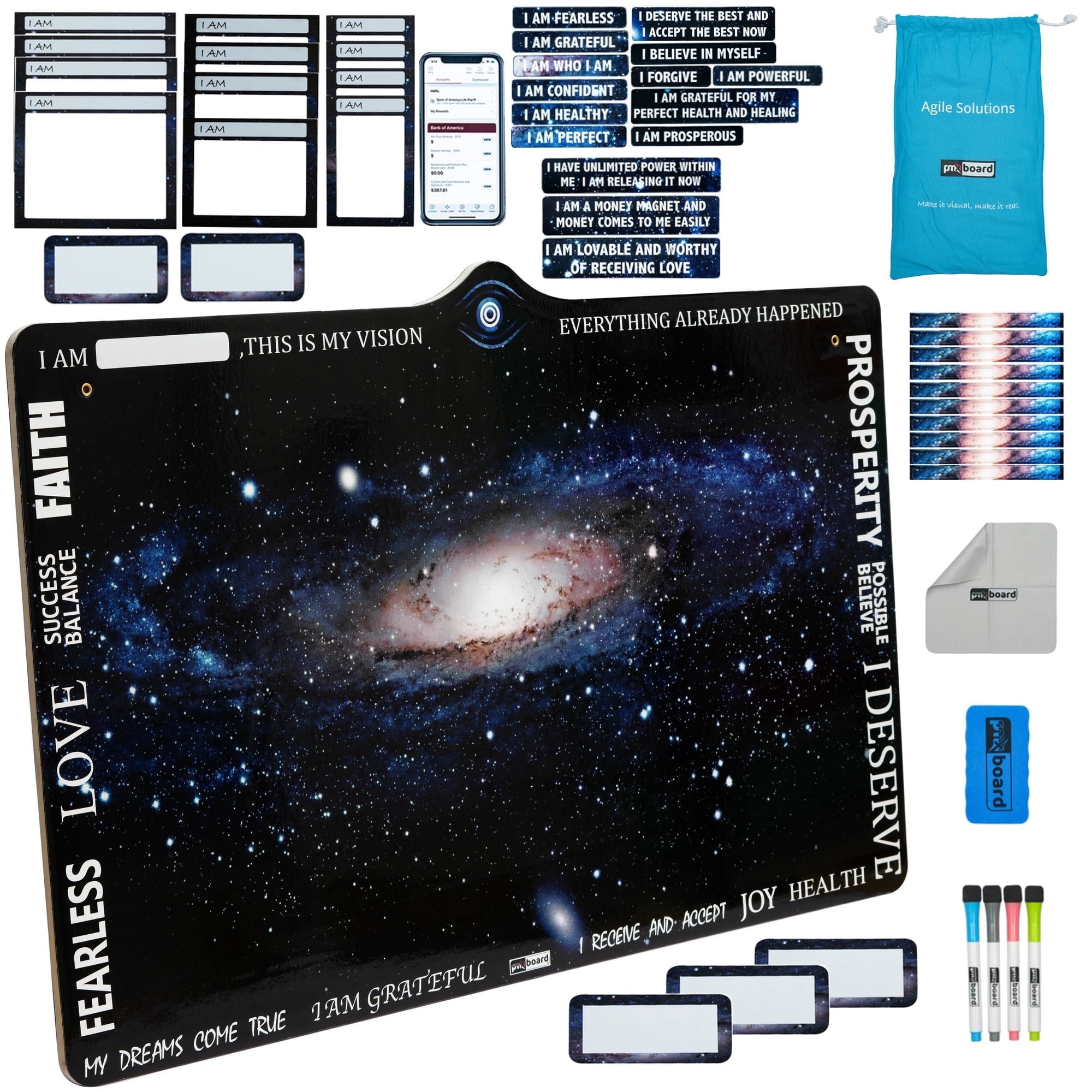 Magnetic Vision Board Kit for Manifestation & Goal Setting – Full Dry ...