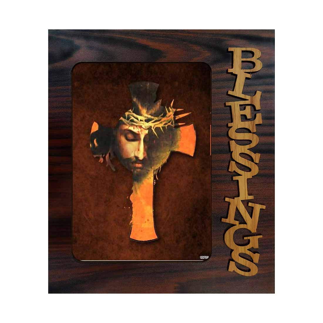 pnf Poster And Frames Jesus Wooden Photo Frame With Acrylic Sheet For ...