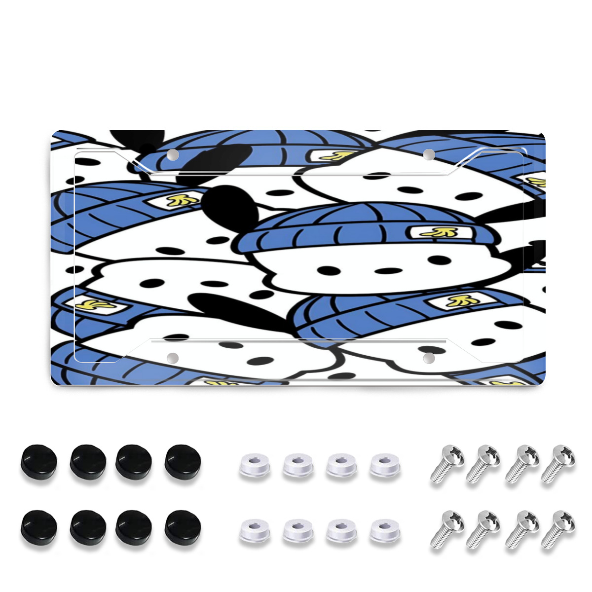 pochacco License Plate Frame Set - 4-hole License Plate Frame + License ...