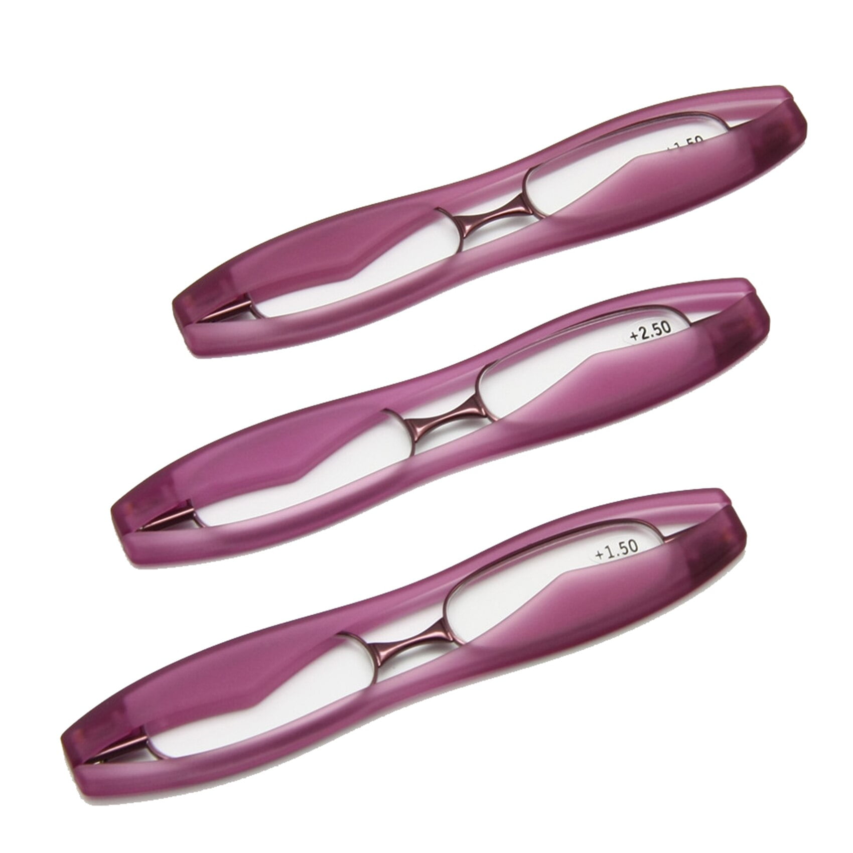 podreader 3 Pack Big Size Presbyopia Glasses +1.0 to +3.5 Mini Folding Pocket Reader Reading ...