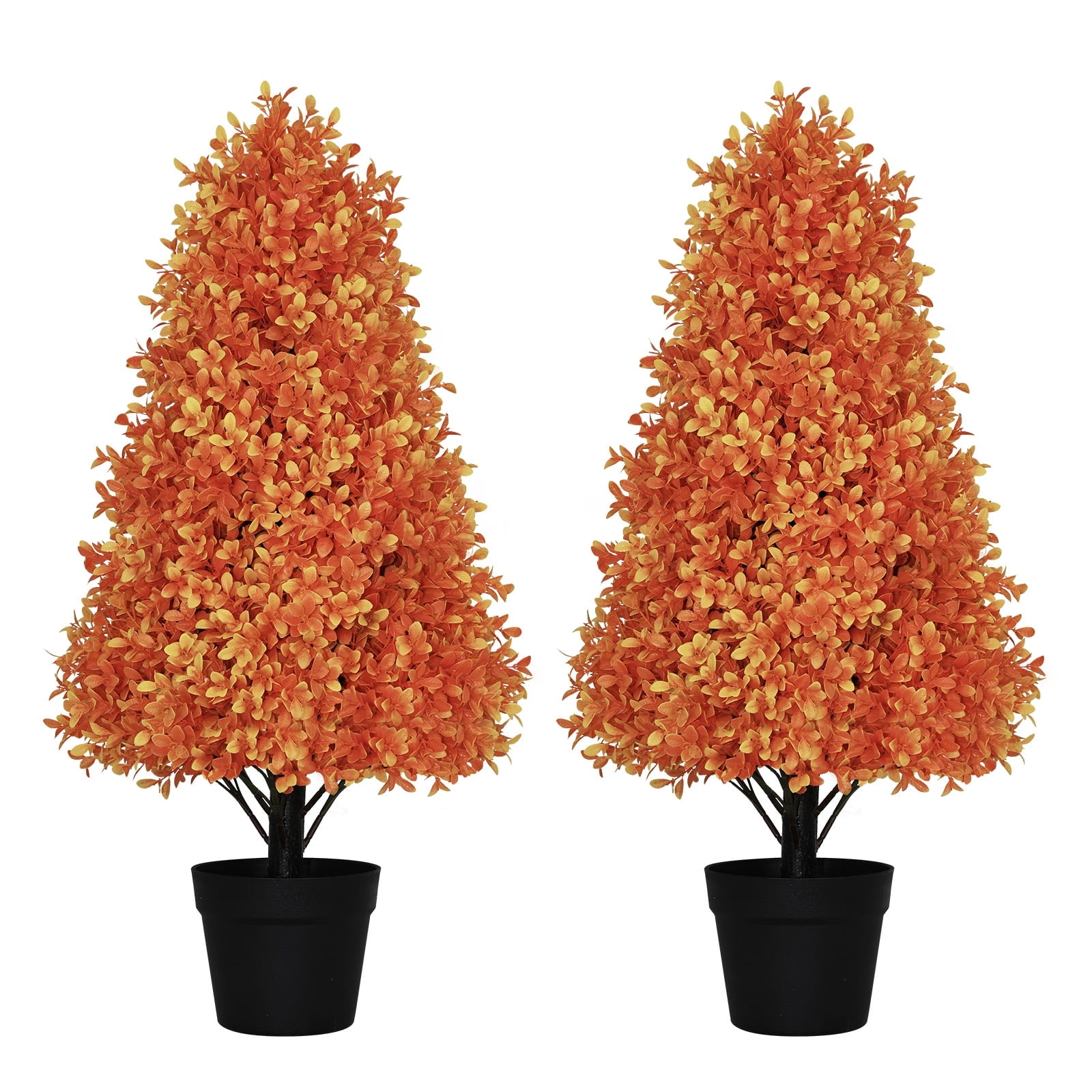 poetree 30" Artificial Boxwood Topiary Tree, UV-Resistant Faux Plant ...