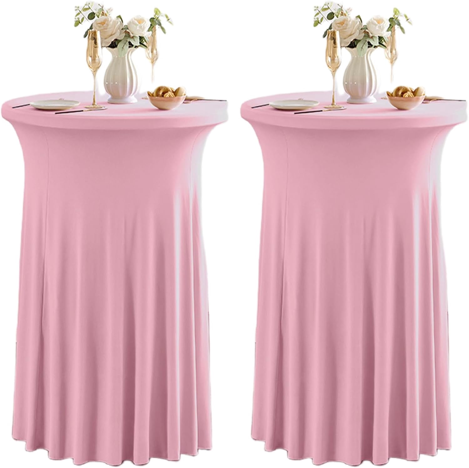 poicde 2 Pack Cocktail Tablecloths Stretch Table Skirt - 32x43 inch Bar ...