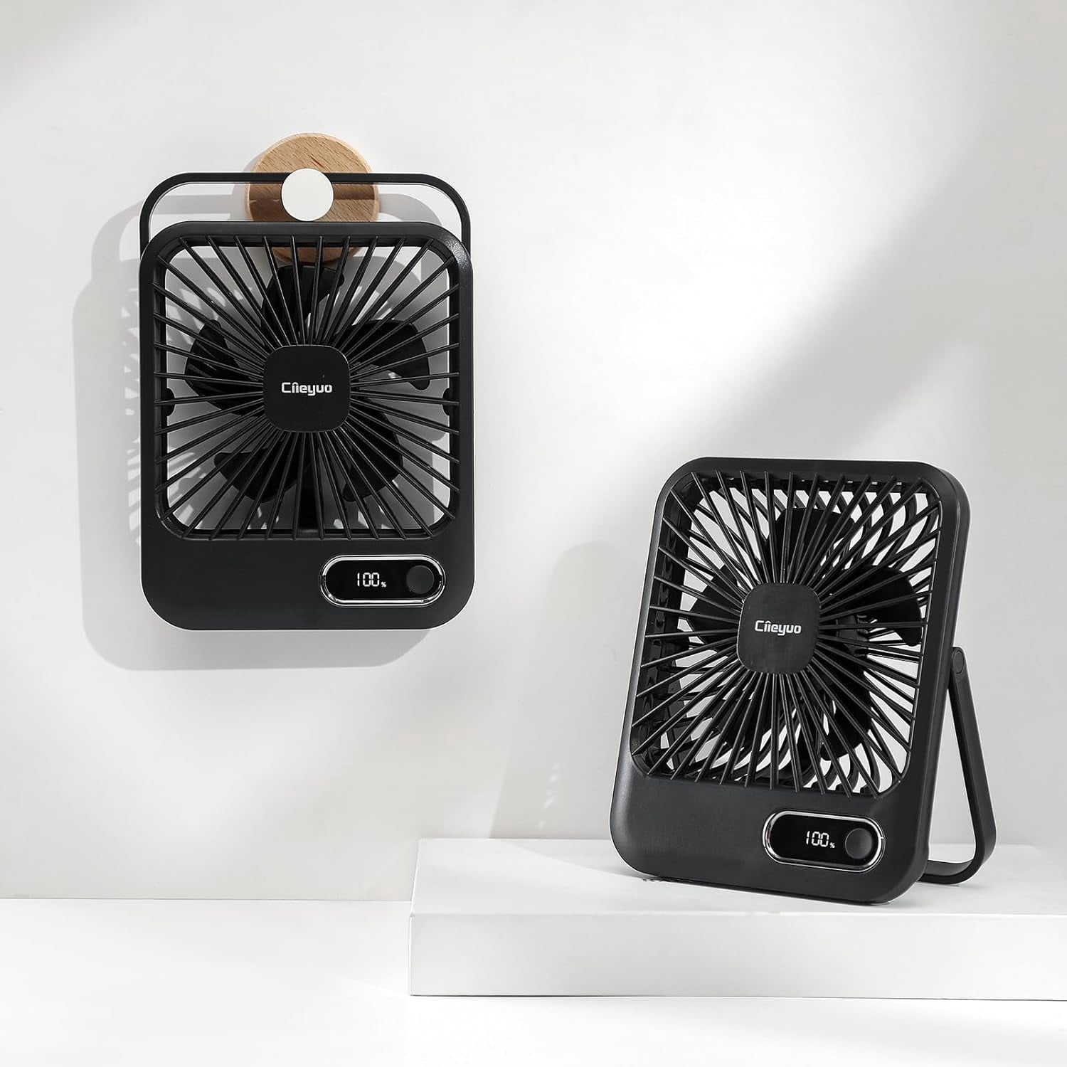 poing JKLCH Portable Rechargeable Fan - 6 Speed Foldable Desk Fan with ...