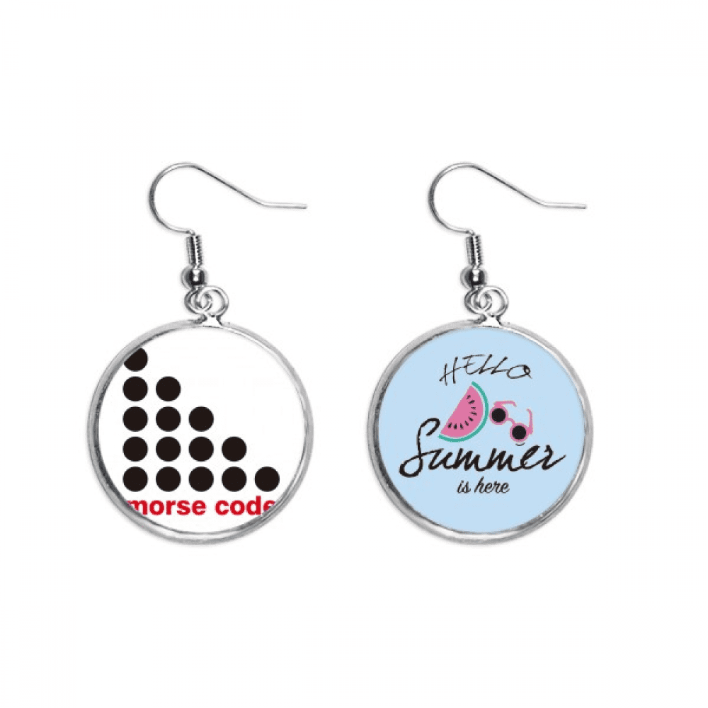 point-to-point representation morse code earring drop summer watermelon ...
