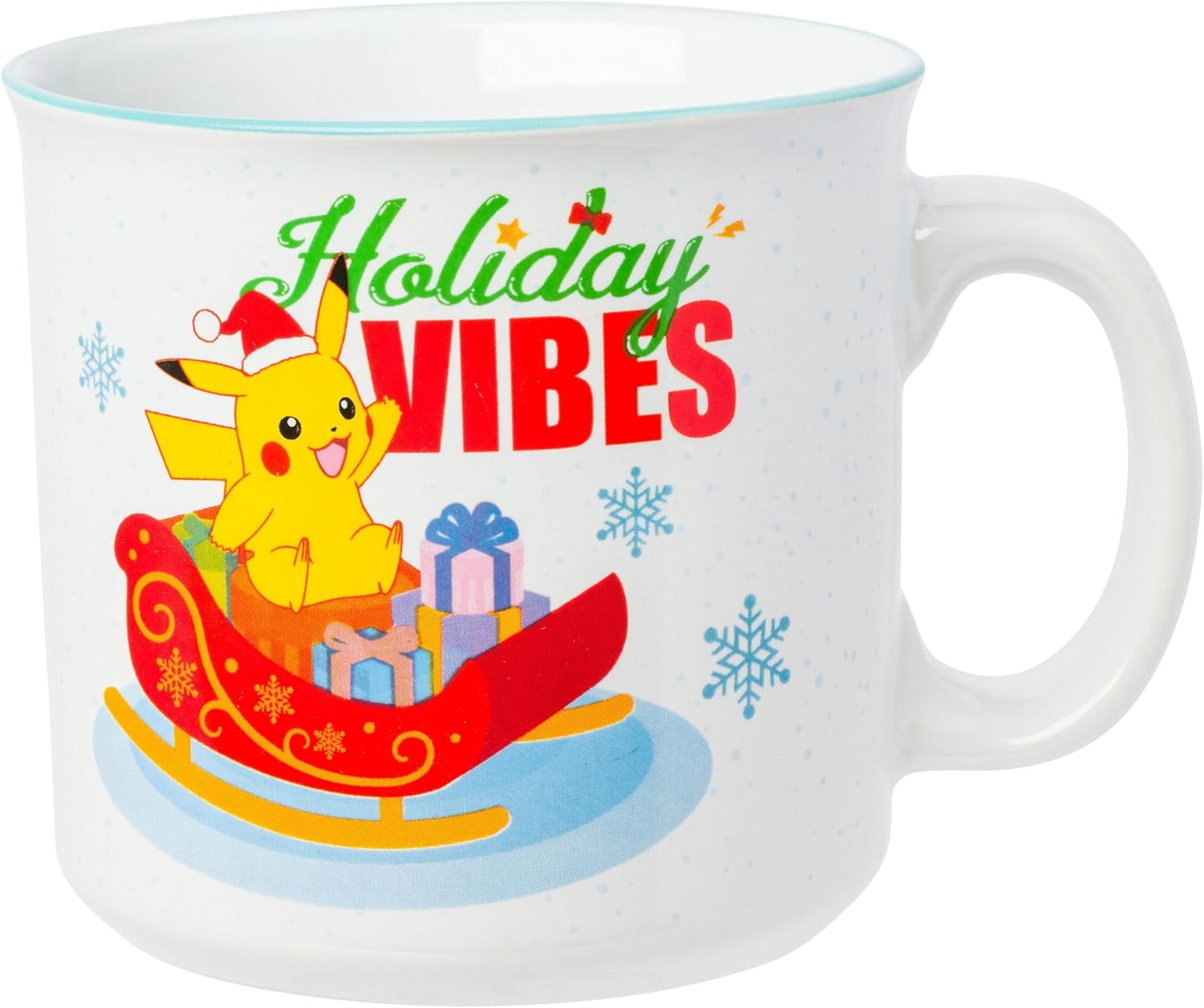 **pokemon holiday vibes christmas featuring pikachu on sled ceramic ...