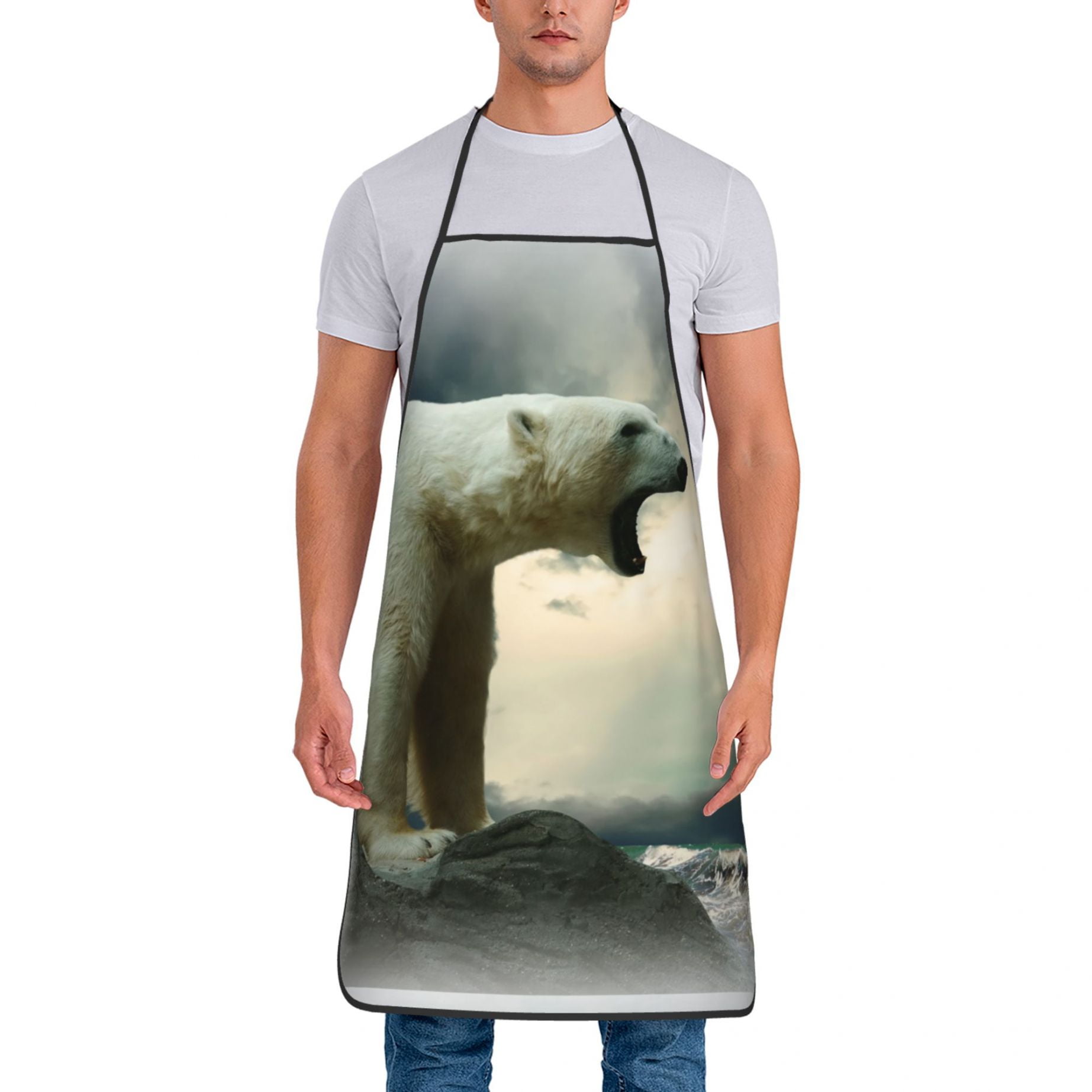 polar bear Aprons for Women Men Waterproof Apron Kitchen Chef Cooking ...