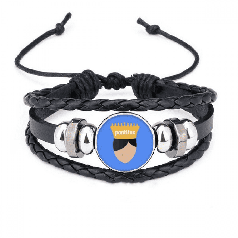 pontifex sanctus kingpriest clergy bracelet braided leather woven ...