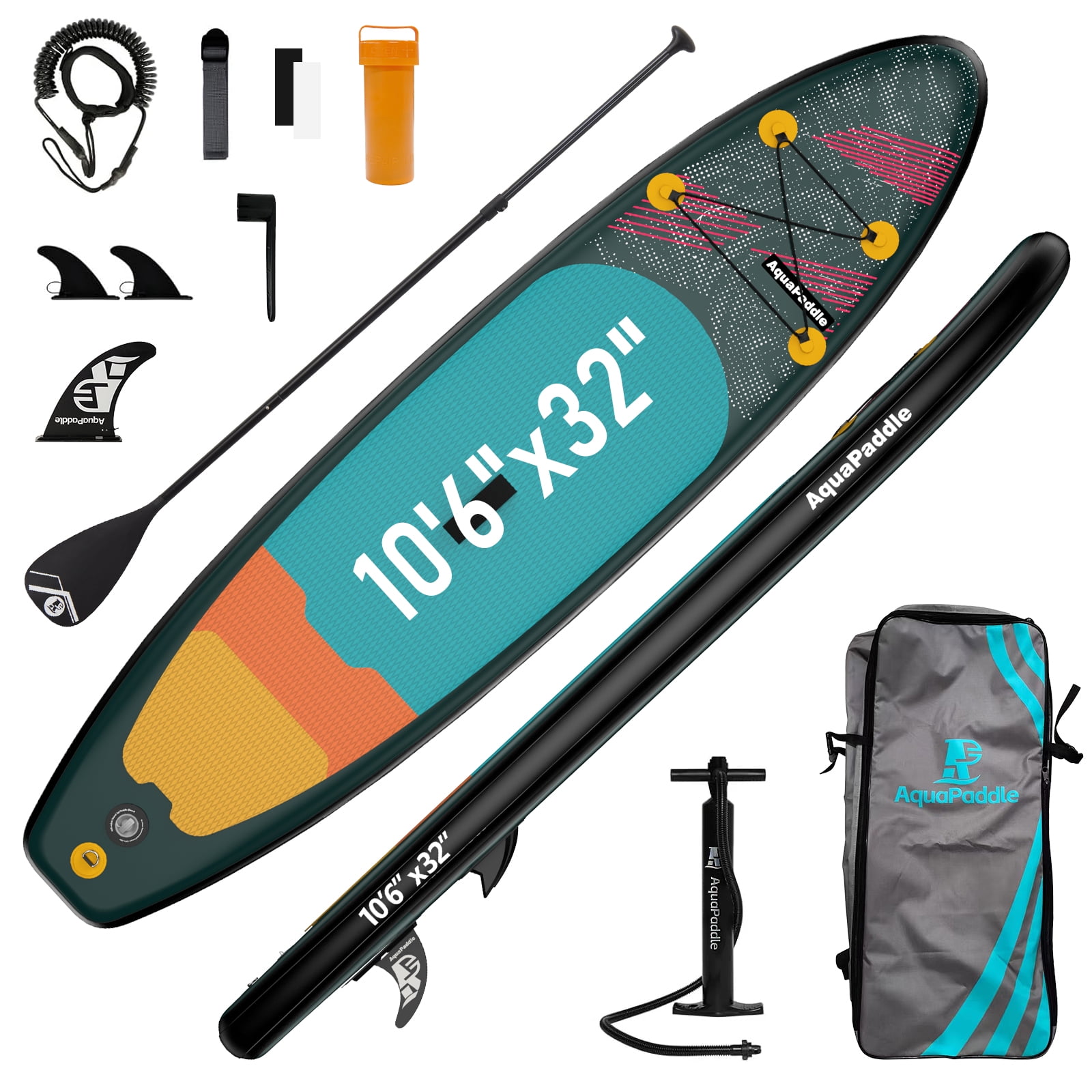 pooboo 10'6 Inflatable Stand Up Paddle Board 32" Width 6' Thick SUP ...