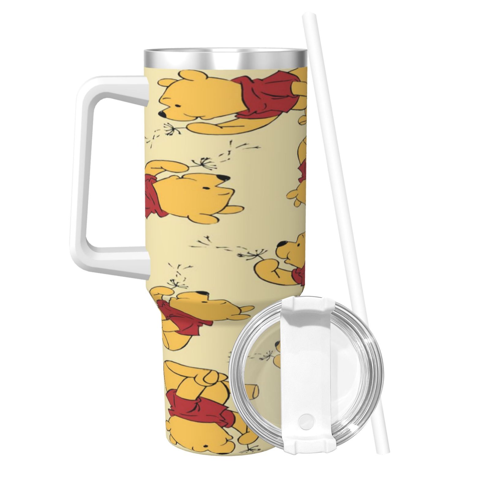 pooh Print Thermos Insulated Stainless Steel Hot/Cold Coffee Cup 40oz ...