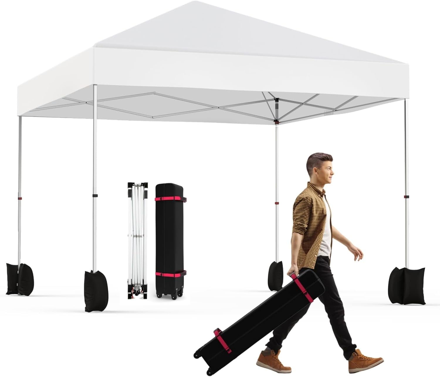 pop up canopy tent 10x10ft, 1-person setup instant tent shelter ...