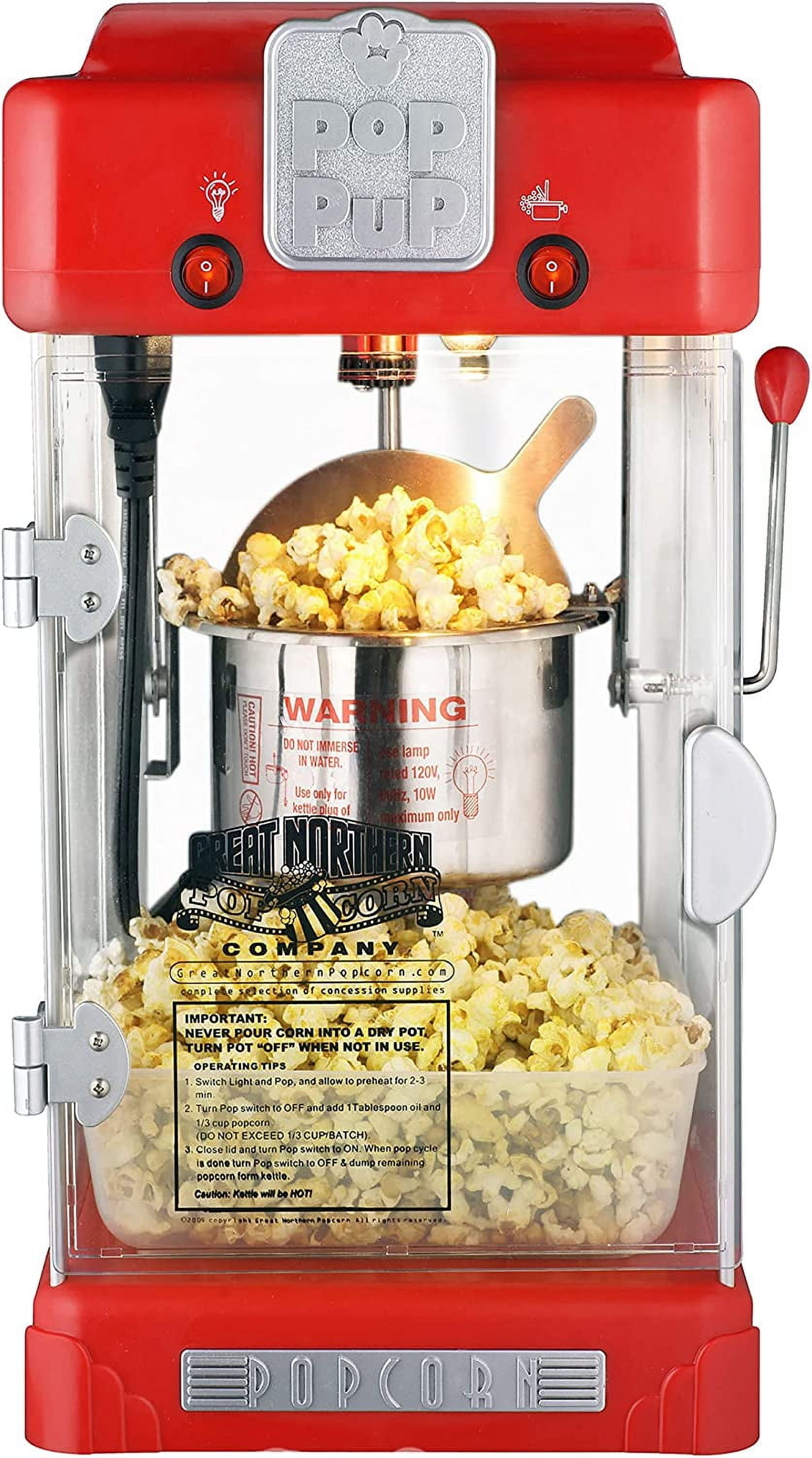 pop pup popcorn machine - 2.5oz popper with stainless-steel kettle ...