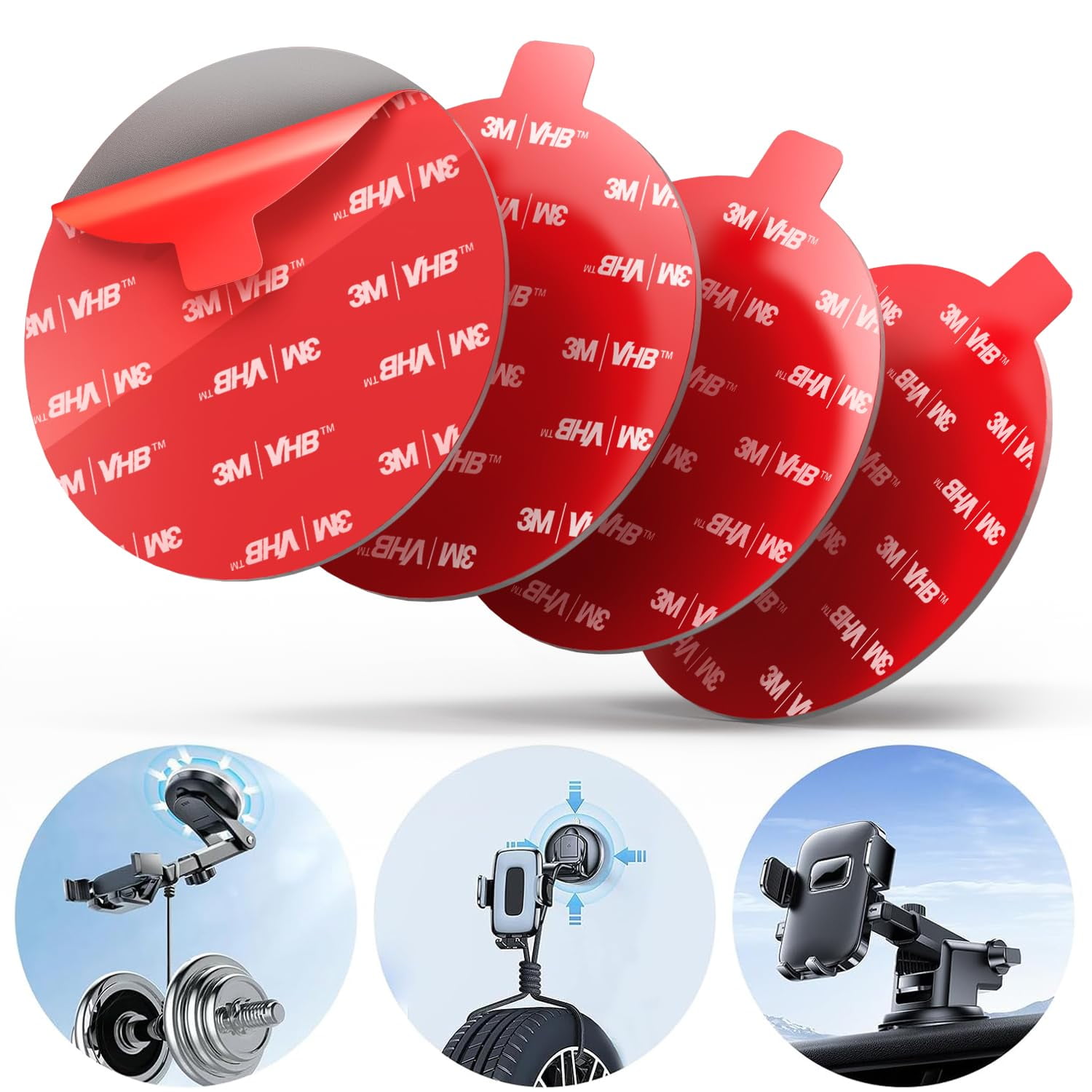 pop-tech 90mm(3.54") 4pcs 3M STF9 Sticky Pads Replacement for Mount ...