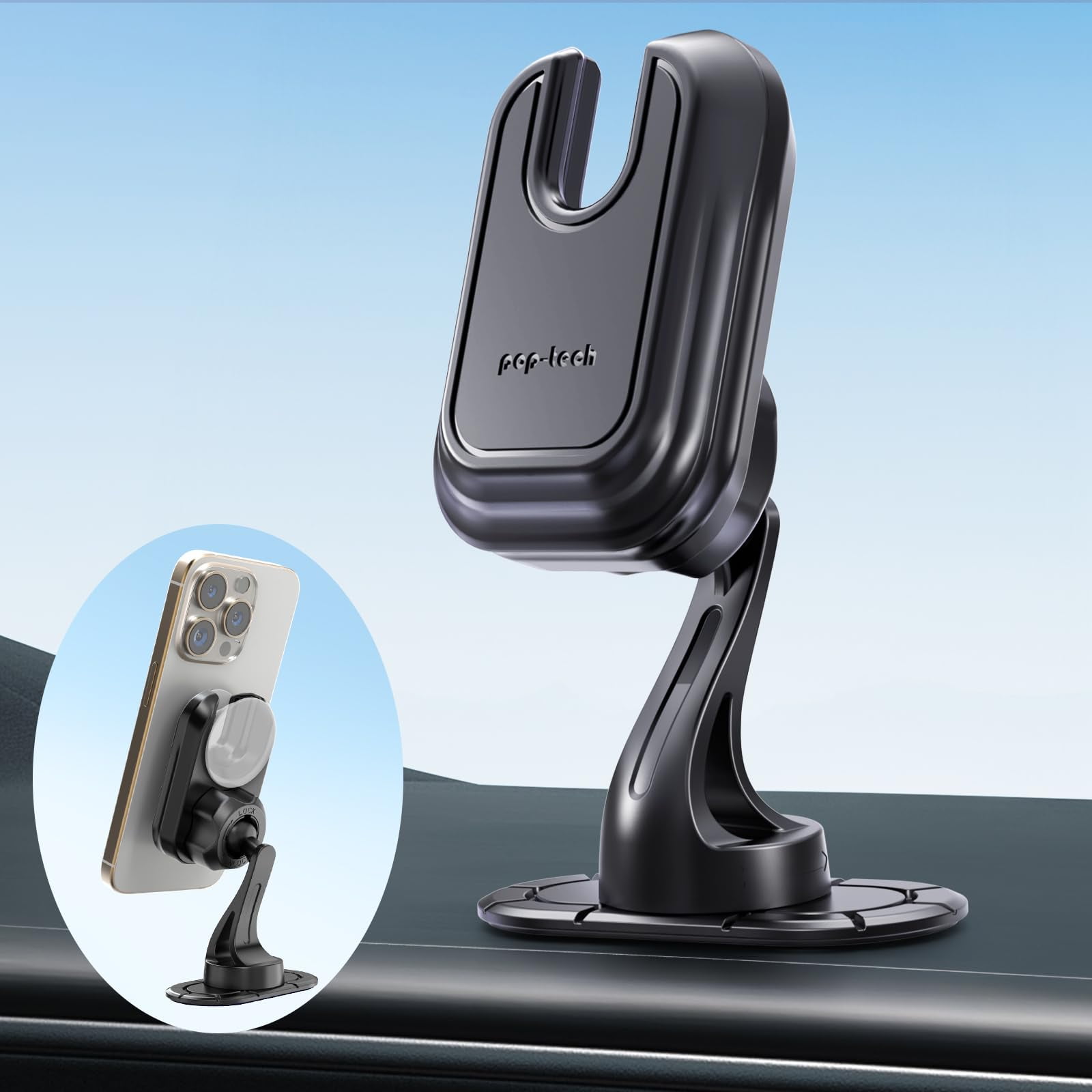pop-tech Car Mount for Socket Grip, Socket Phone Holder for Car ...