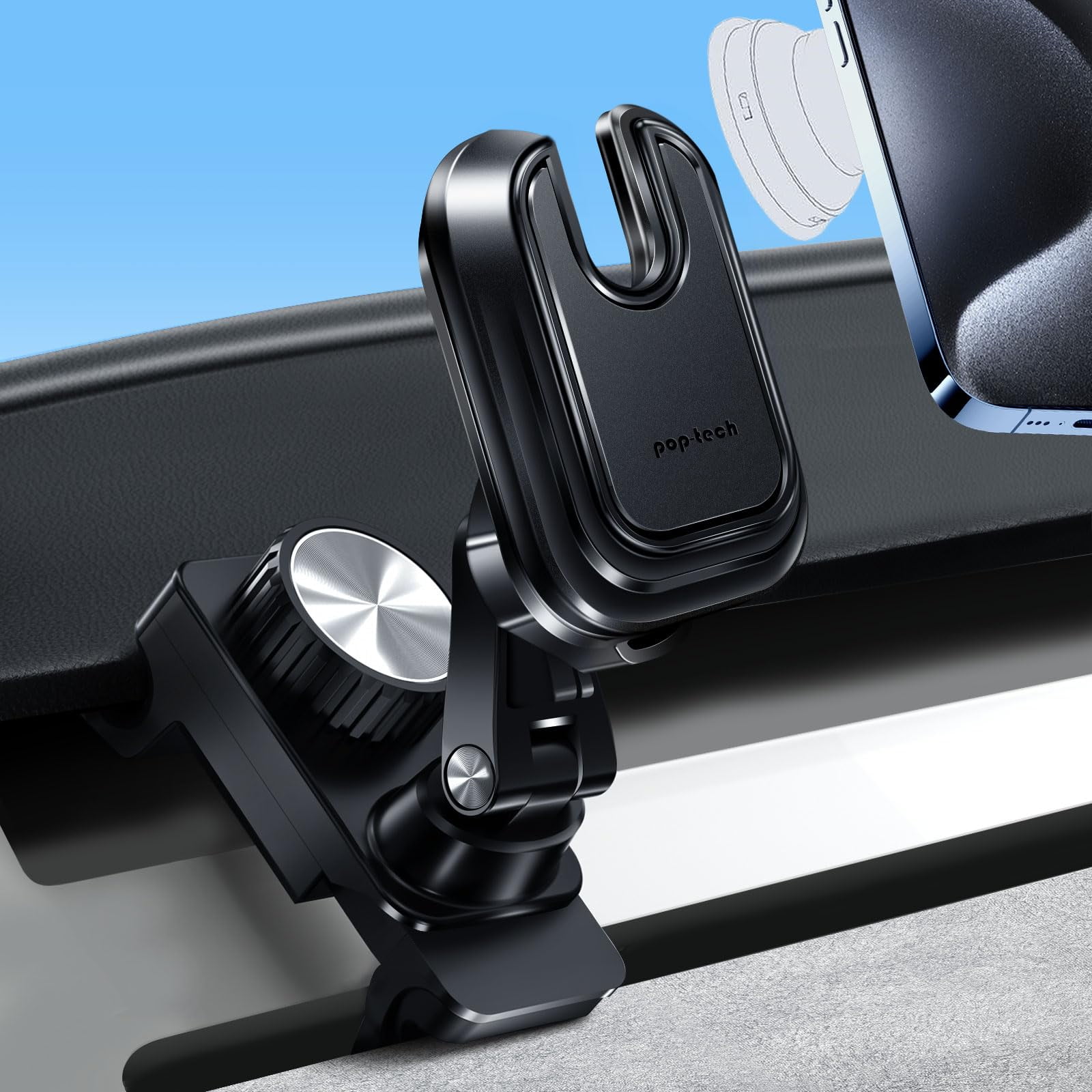 pop-tech Socket Car Mount OIF8 for Tesla Model Y 2024-2020: Dashboard ...