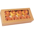 -pop up 12x5.5x2.5 Inch Brown Cookie Box with Window 30 count Pastry ...