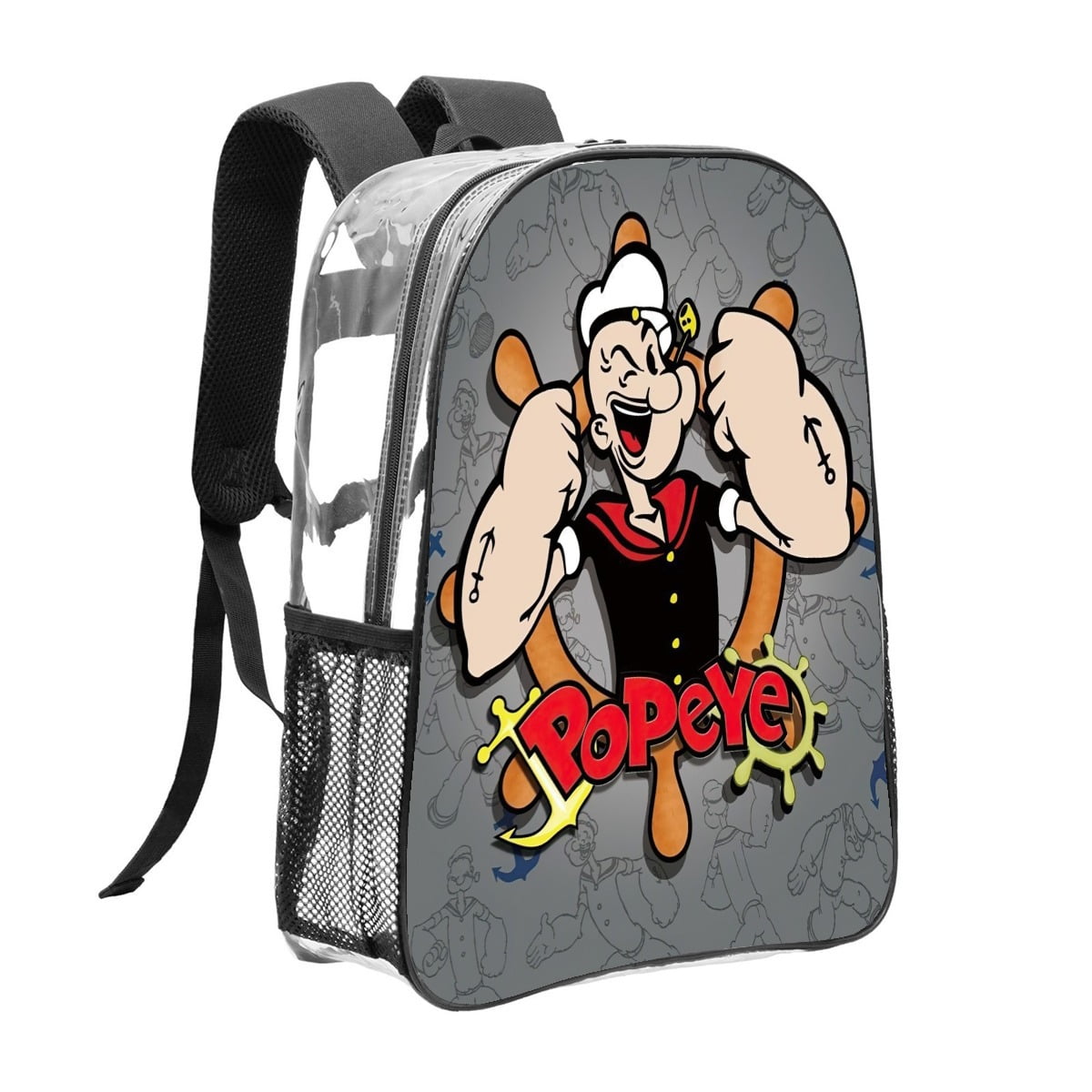 popeye Pattern Transparent Backpack Lightweight And fashionable ...