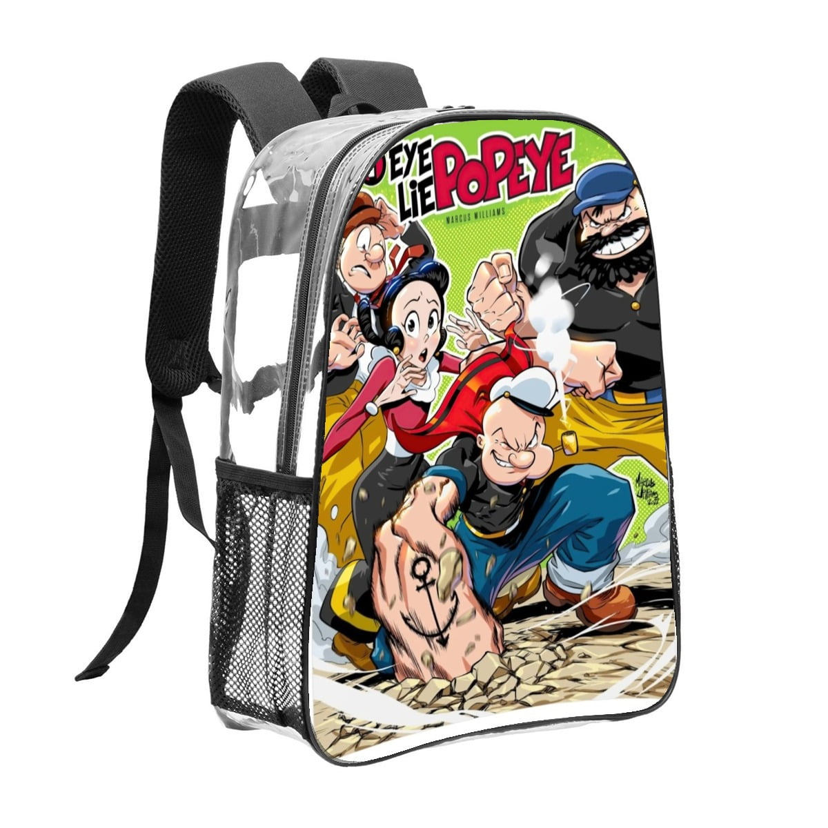 popeye Pattern Transparent Backpack Lightweight And fashionable ...