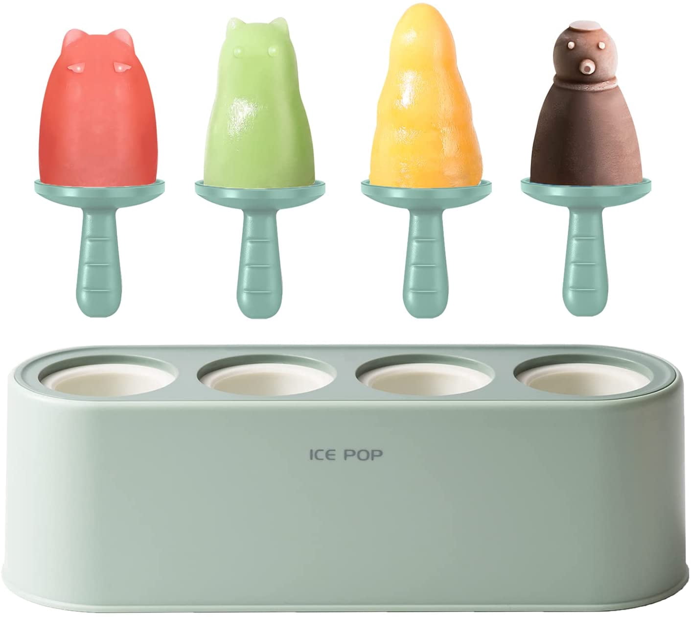 popsicle mold set 4 pieces homemade silicone popsicle maker easy ...