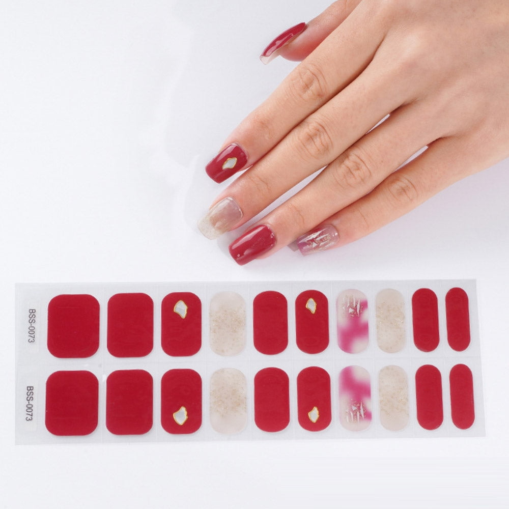poptopping christmas style semi cured nail art patches nail sticker ...